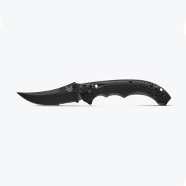 Benchmade 865SBK Mini Bedlam Scimitar, Black G10 Scales, Part Serrated ...